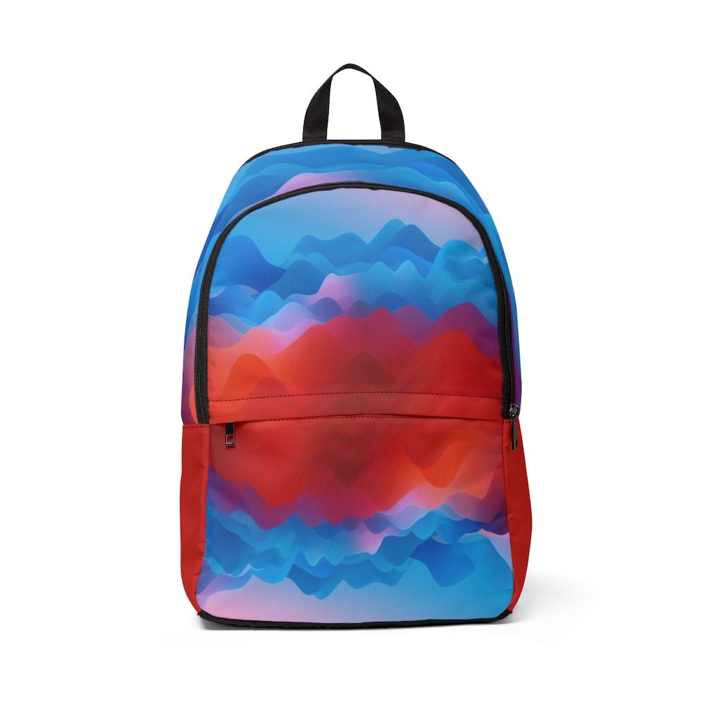Bright Colorful Wave Pattern Unisex Fabric Backpack – Graphic Tees ...